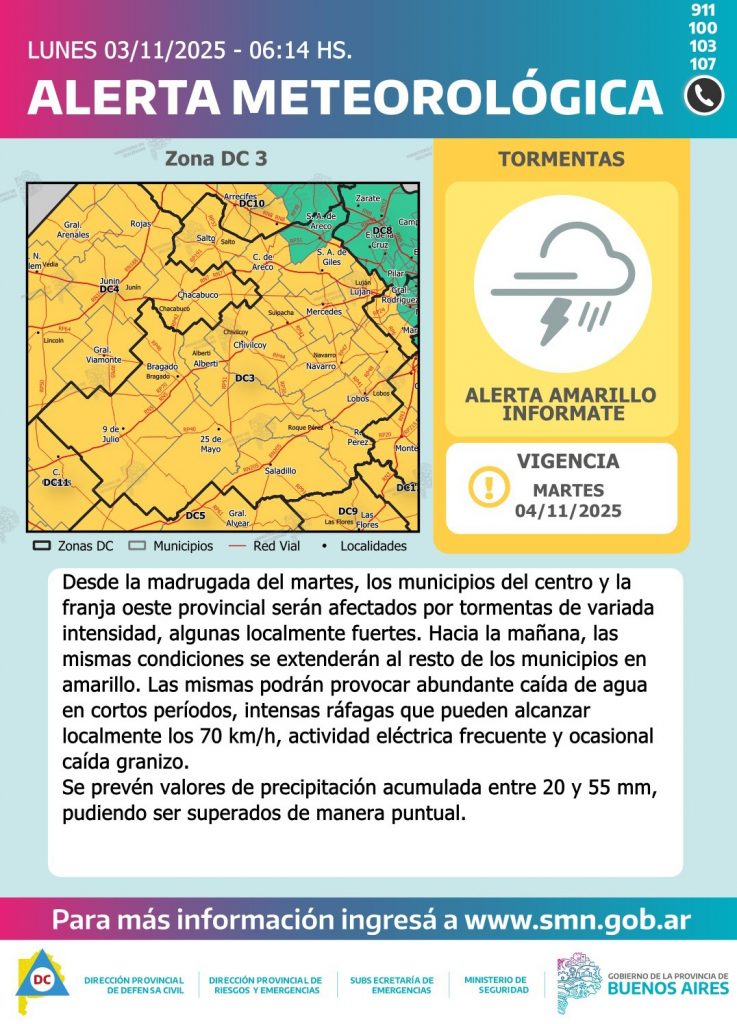 Acciones preventivas por el temporal que se abate sobre Mercedes ...